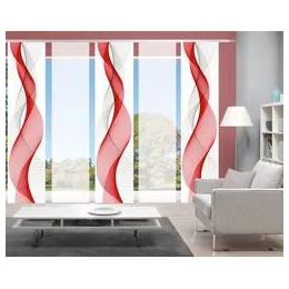 Schiebegardine Home Wohnideen "OPALIA 5ER SET" Gr. 1, rot, B:60cm H:245cm, Microfaser, Polyester, Gardinen, HxB: 245x60