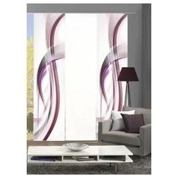 Schiebegardine Home Wohnideen "FALA" Gr. 1, lila (beere), B:60cm H:245cm, Polyester, Gardinen, Schiebevorhang Digi 3er Set FALA BEERE