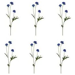 Kunstblume Creativ green "Kornblume", blau, B:10cm H:59cm, Kunststoff, Kunstpflanzen, im 6er Set