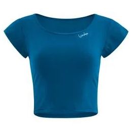 Crop-Top WINSHAPE "AET137LS", Damen, Gr. M, gr&uuml;n (teal gr&uuml;n), 85% Polyester, 15% Elasthan, Rundhals, Tops, Functional Light and Soft Cropped