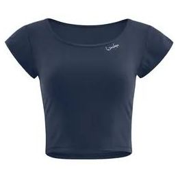 Crop-Top WINSHAPE "AET137LS", Damen, Gr. L, grau (anthrazit), 85% Polyester, 15% Elasthan, Rundhals, Tops, Functional Light and Soft Cropped