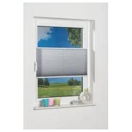 Plissee K-home "Klemmfix Pisa" Gr. 5, grau (silbergrau), B:80cm H:130cm, Obermaterial: 100% Polyester, Plissees, Crushed-Optik, Topseller
