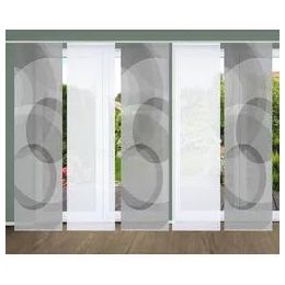 Schiebegardine HOME IN GREEN "AFONSO" Gr. 1, grau (anthrazit), B:60cm H:245cm, Polyester, Gardinen, SET DIGITALDRUCK,BAMBUSOPTIK RECYCELT