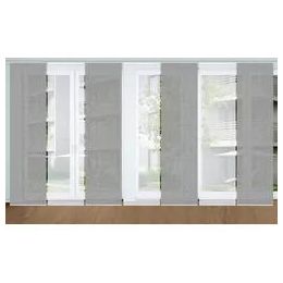 Schiebegardine HOME IN GREEN "ESTRA" Gr. 1, grau, B:60cm H:245cm, Polyester, Gardinen, SET DIGITALDRUCK,BAMBUSOPTIK RECYCELT