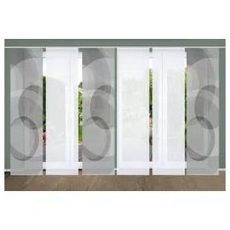 Schiebegardine HOME IN GREEN "AFONSO" Gr. 1, grau (anthrazit), B:60cm H:245cm, Polyester, Gardinen, SET DIGITALDRUCK,BAMBUSOPTIK RECYCELT