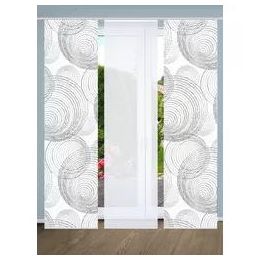 Schiebegardine HOME IN GREEN "SPIRO" Gr. 1, grau, B:60cm H:245cm, Polyester, Gardinen, SET DIGITALDRUCK,BAMBUSOPTIK RECYCELT