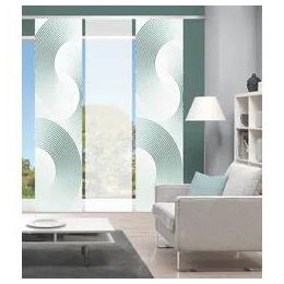 Schiebegardine Vision "BEXON" Gr. 1, blau (petrol), B:60cm H:260cm, Polyester, Gardinen, SET,SCHIEBEVORHANG,BAMBUS,DIGITALDRUCK
