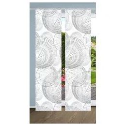 Schiebegardine HOME IN GREEN "SPIRO" Gr. 1, grau, B:60cm H:245cm, Polyester, Gardinen, SET DIGITALDRUCK,BAMBUSOPTIK RECYCELT