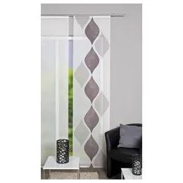 Schiebegardine Home Wohnideen "GENDRY" Gr. 1, grau, B:60cm H:245cm, Polyester, Gardinen, HxB: 245x60, Schiebevorhang Effektvoile Scherli