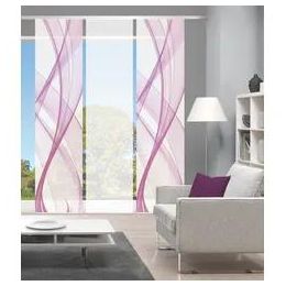 Schiebegardine Vision "PACOLIA" Gr. 1, pink, B:60cm H:260cm, Polyester, Gardinen, SET,SCHIEBEVORHANG,BAMBUS,DIGITALDRUCK