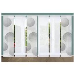 Schiebegardine HOME IN GREEN "GINNO" Gr. 1, grau, B:60cm H:245cm, Polyester, Gardinen, SET DIGITALDRUCK,BAMBUSOPTIK RECYCELT