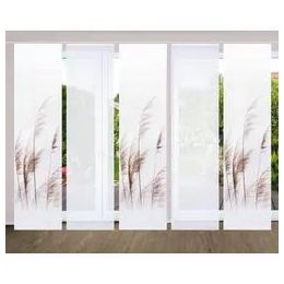 Schiebegardine HOME IN GREEN "PAMILO" Gr. 1, beige (naturfarben), B:60cm H:245cm, Polyester, Gardinen, SET DIGITALDRUCK,BAMBUSOPTIK RECYCELT