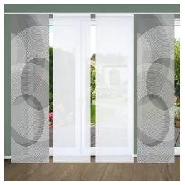Schiebegardine HOME IN GREEN "AFONSO" Gr. 1, grau (anthrazit), B:60cm H:245cm, Polyester, Gardinen, SET DIGITALDRUCK,BAMBUSOPTIK RECYCELT