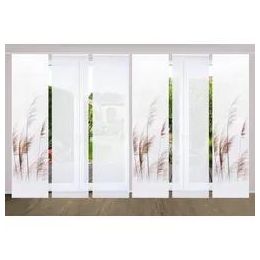 Schiebegardine HOME IN GREEN "PAMILO" Gr. 1, beige (naturfarben), B:60cm H:245cm, Polyester, Gardinen, SET DIGITALDRUCK,BAMBUSOPTIK RECYCELT