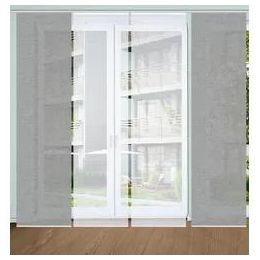 Schiebegardine HOME IN GREEN "ESTRA" Gr. 1, grau, B:60cm H:245cm, Polyester, Gardinen, SET DIGITALDRUCK,BAMBUSOPTIK RECYCELT