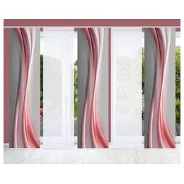 Schiebegardine HOME IN GREEN "ELANIA" Gr. 1, rot, B:60cm H:245cm, Polyester, Gardinen, SET DIGITALDRUCK,BAMBUSOPTIK RECYCELT
