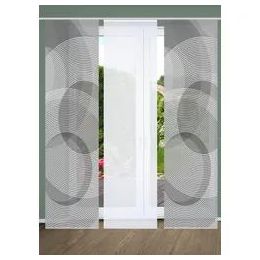 Schiebegardine HOME IN GREEN "AFONSO" Gr. 1, grau (anthrazit), B:60cm H:245cm, Polyester, Gardinen, SET DIGITALDRUCK,BAMBUSOPTIK RECYCELT