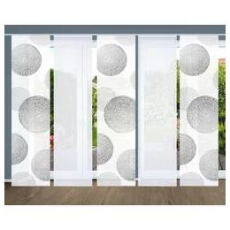 Schiebegardine HOME IN GREEN "GINNY" Gr. 1, grau, B:60cm H:245cm, Polyester, Gardinen, SET DIGITALDRUCK,BAMBUSOPTIK RECYCELT