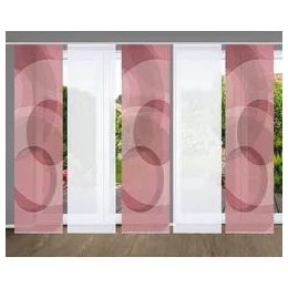 Schiebegardine HOME IN GREEN "AFONSO" Gr. 1, rot (bordeaux), B:60cm H:245cm, Polyester, Gardinen, SET DIGITALDRUCK,BAMBUSOPTIK RECYCELT