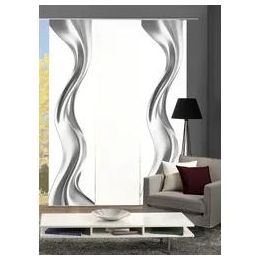 Schiebegardine Home Wohnideen "OAKLEY" Gr. 1, silber (silberfarben), B:60cm H:245cm, Polyester, Gardinen, SCHIEBEVORHANGSET,SEIDENOPTIK,DIGIDRUCK