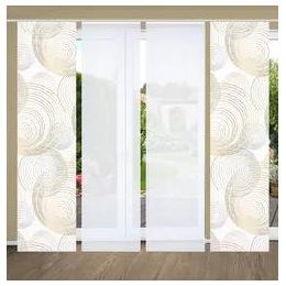 Schiebegardine HOME IN GREEN "SPIRO" Gr. 1, gold (goldfarben), B:60cm H:245cm, Polyester, Gardinen, SET DIGITALDRUCK,BAMBUSOPTIK RECYCELT