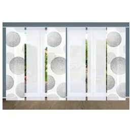 Schiebegardine HOME IN GREEN "GINNY" Gr. 1, grau, B:60cm H:245cm, Polyester, Gardinen, SET DIGITALDRUCK,BAMBUSOPTIK RECYCELT
