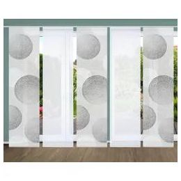 Schiebegardine HOME IN GREEN "GINNO" Gr. 1, grau, B:60cm H:245cm, Polyester, Gardinen, SET DIGITALDRUCK,BAMBUSOPTIK RECYCELT