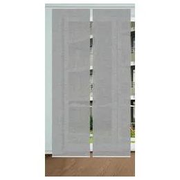 Schiebegardine HOME IN GREEN "ESTRA" Gr. 1, grau, B:60cm H:245cm, Polyester, Gardinen, SET DIGITALDRUCK,BAMBUSOPTIK RECYCELT