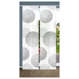 Schiebegardine HOME IN GREEN "GINNY" Gr. 1, grau, B:60cm H:245cm, Polyester, Gardinen, SET DIGITALDRUCK,BAMBUSOPTIK RECYCELT
