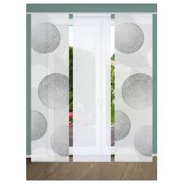 Schiebegardine HOME IN GREEN "GINNO" Gr. 1, grau, B:60cm H:245cm, Polyester, Gardinen, SET DIGITALDRUCK,BAMBUSOPTIK RECYCELT