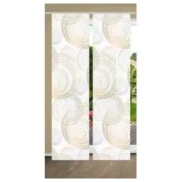 Schiebegardine HOME IN GREEN "SPIRO" Gr. 1, gold (goldfarben), B:60cm H:245cm, Polyester, Gardinen, SET DIGITALDRUCK,BAMBUSOPTIK RECYCELT