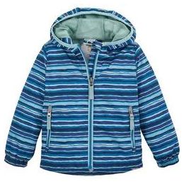 Outdoorjacke "FIOS 56 MNS JCKT", Kinder, Gr. 110/116, blau (stahlblau), Obermaterial: 100% Polyester;Futter: 100% Polyester, FIRST INSTINCT BY Killtec, Jacken Outdoorjacke, Funktionsjacke mit Kapuze, verl&auml;ngerbare &Auml;rmel, wasserabweisend