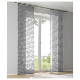 Schiebegardine Kutti "Enya" Gr. 1, grau, B:60cm H:145cm, Ausbrenner, Baumwolle, Polyester, Gardinen, Ausbrenner Welle transparent uni