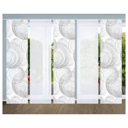 Schiebegardine HOME IN GREEN "SPIRO" Gr. 1, grau, B:60cm H:245cm, Polyester, Gardinen, SET DIGITALDRUCK,BAMBUSOPTIK RECYCELT