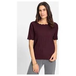 Kurzarmpullover Inspirationen "Kurzarm-Pullover", Damen, Gr. 52, rot (burgund), 45% Viskose, 37% Wolle, 15% Polyamid, 3% Kaschmir, unifarben, Pullover