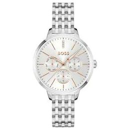 Multifunktionsuhr BOSS "SYMPHONY", silber (silberfarben), Armbanduhren, Damen, Quarzuhr, Armbanduhr, Damenuhr, Edelstahlarmband, analog
