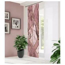 Schiebegardine HOME IN GREEN "SIGNUM" Gr. 1, rosa, B:60cm H:245cm, Polyester, Gardinen, DIGITALBEDRUCKT, BAMBUSOPTIK RECYCELT