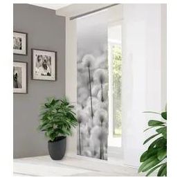 Schiebegardine HOME IN GREEN "DOLCIA" Gr. 1, grau, B:60cm H:245cm, Polyester, Gardinen, DIGITALBEDRUCKT, BAMBUSOPTIK RECYCELT