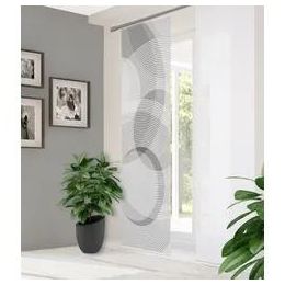 Schiebegardine HOME IN GREEN "AFONSO" Gr. 1, grau, B:60cm H:245cm, Polyester, Gardinen, DIGITALBEDRUCKT, BAMBUSOPTIK RECYCELT