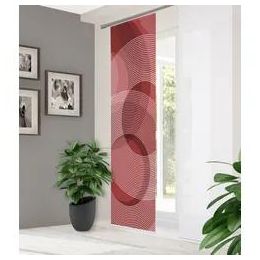 Schiebegardine HOME IN GREEN "AFONSO" Gr. 1, rot (bordeaux), B:60cm H:245cm, Polyester, Gardinen, DIGITALBEDRUCKT, BAMBUSOPTIK RECYCELT
