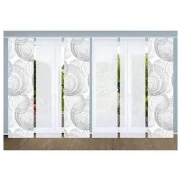 Schiebegardine HOME IN GREEN "SPIRO" Gr. 1, grau, B:60cm H:245cm, Polyester, Gardinen, SET DIGITALDRUCK,BAMBUSOPTIK RECYCELT