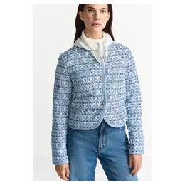 Kurzjacke RICHROYAL, Damen, Gr. 38, blau (denim blau), Web, Obermaterial: 100% Polyester. Futter: 100% Polyester. Füllung: 100% Polyester, gemustert, casual, gerade taillenbedeckt, Rundhals, Langarm eingefasste Kante, Jacken, Boucle Optic, leicht wattiert, kastiger Schnitt, Glitzerfäden
