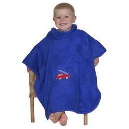 W&ouml;rner Badeponcho W&Ouml;RNER "Feuerwehr royalblau", blau (royalblau), L:60cm, Frottier, Hausm&auml;ntel, maschinenwaschbar, trocknergeeignet