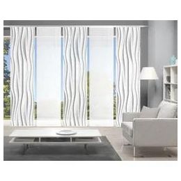 Schiebegardine Vision S "WELLO 5er SET" Gr. 1, grau, B:60cm H:260cm, Polyester, Gardinen, Bambus-Optik, Digital bedruckt