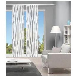 Schiebegardine Vision S "WELLO 2er SET" Gr. 1, grau, B:60cm H:260cm, Polyester, Gardinen, Bambus-Optik, Digital bedruckt