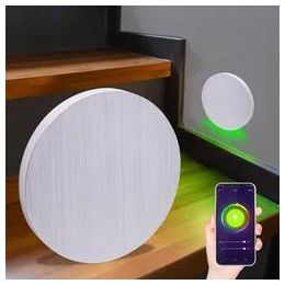 LED Treppenleuchte rund Alu-gebürstet - Lichtfarbe: Smart Tuya RGB CCT 3W - Lich...