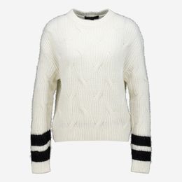 Marc Cain Wei&szlig;er Pullover mit schwarzen Akzenten