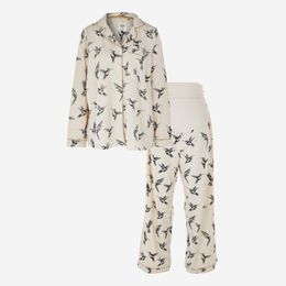 Chelsea Peers Cremefarbener Pyjama mit Vogelmuster