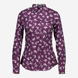 GANESH Violettes Hemd aus Liberty-Stoff mit Sakura-Bl&uuml;tenmuster