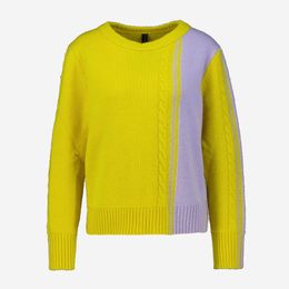 Marc Cain Gelb-violetter Pullover aus Wollmischung